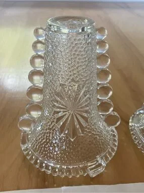 Unknown | Accents | Clear Glass Textured Boudoir Bedroom Lamps Pair ...
